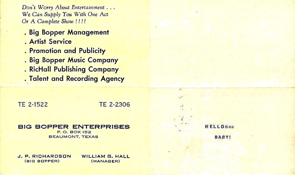 February 3, 1959 Buddy Holly, Ritchie Valens, The Big Bopper and ...
